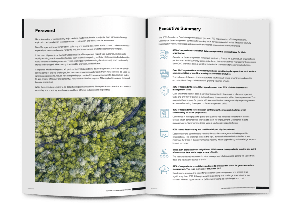 Geoscience Data Management Report – 2021 and beyond